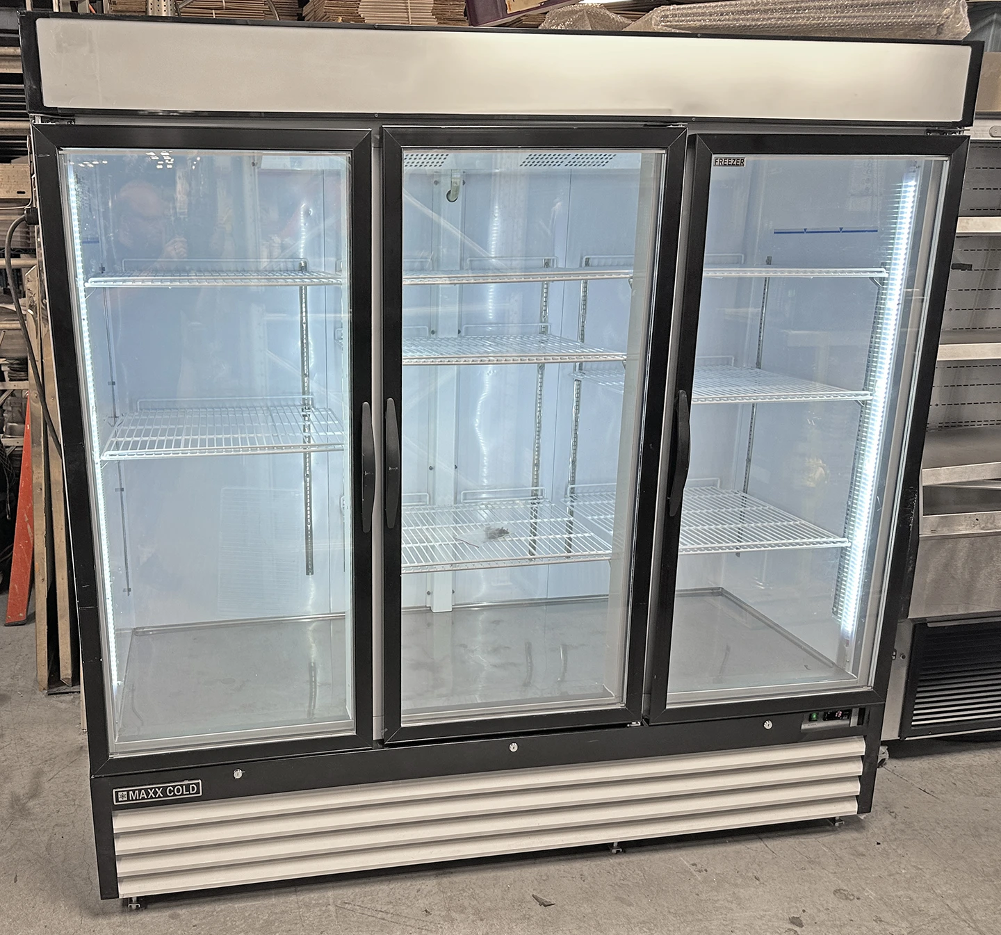Maxx Cold MXM3-72FBHC 81" X-Series Three Section Display Freezer w/ Swing Doors - Kitchen Guys