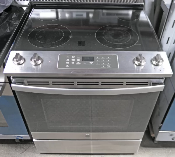 GE JS645SLSS 30" Slide-In Electric Range - Kitchen Guys