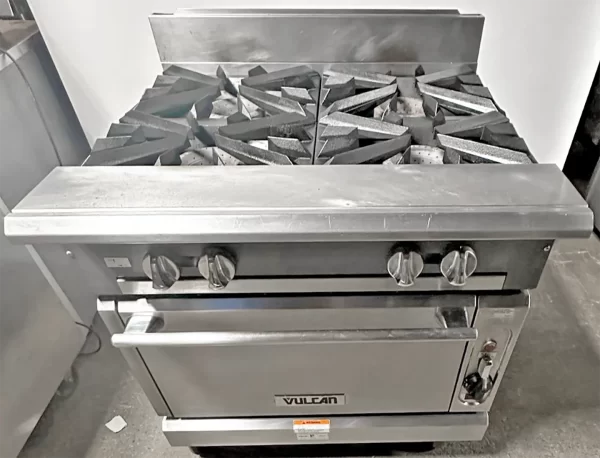 Vulcan V4B36C V Series Heavy Duty 36" 4 Burner Gas Range w/Convection ...